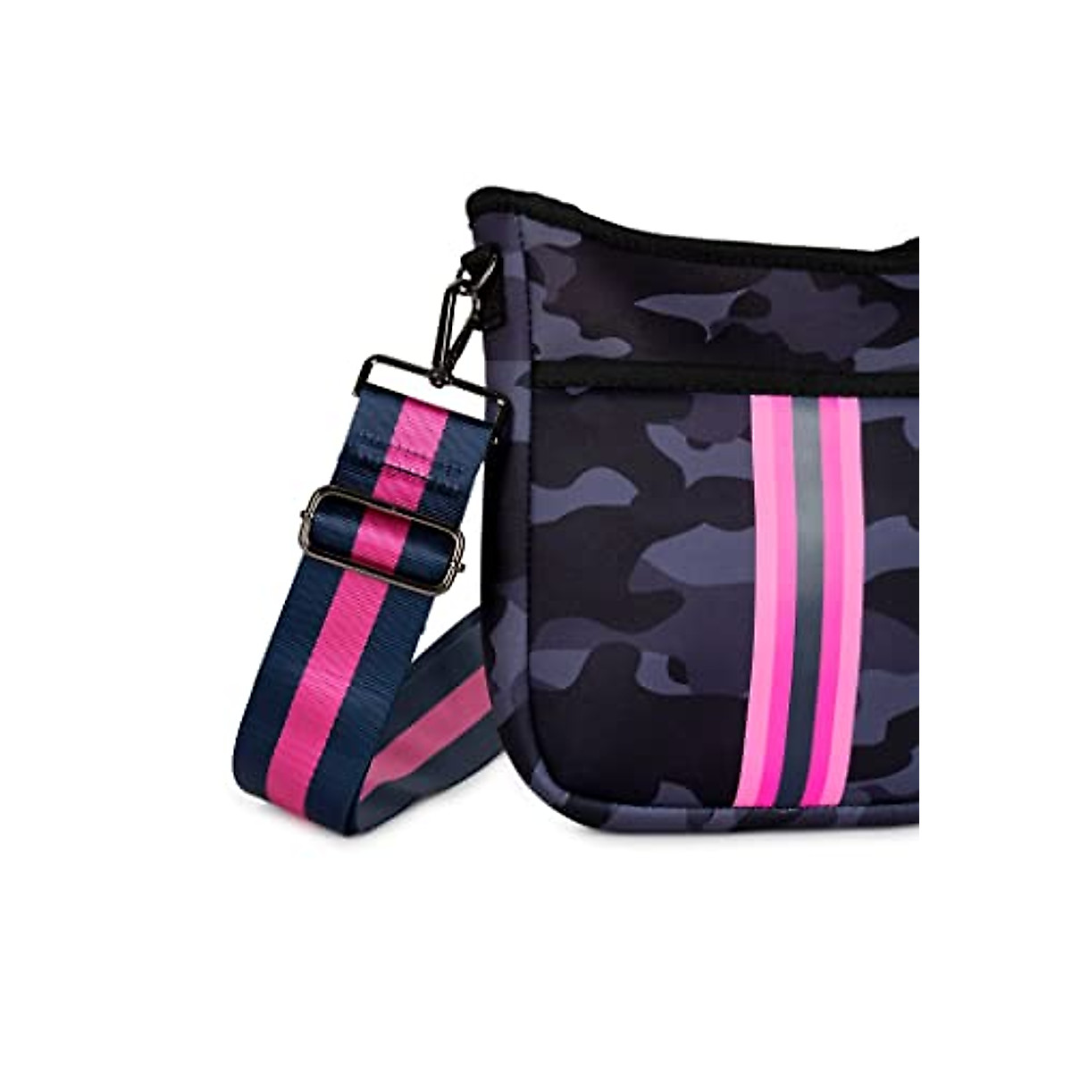 Haute Shore - Jeri Epic Crossbody Tote Blue Camo W/Pink Blue Stripe