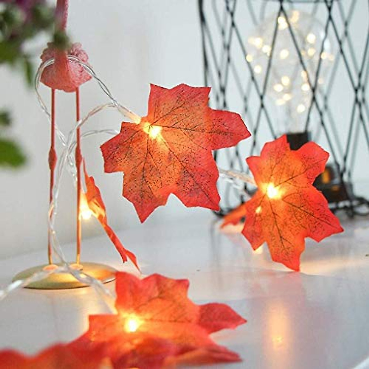 LIUPENGWEI Christmas String Lights, 3M, 20 LED Fairy Lights Theme Maple String Lights Home Decoration Fall Garden Garden Ghost Light