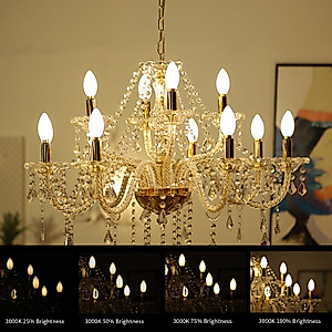 OMAYKEY 6W Dimmable LED Candelabra Bulbs 60W Equivalent 600 Lumens, 3000K Soft White E12 Candelabra Base, Vintage Edison Style B11 / C35 Milky White Glass LED Filament Chandelier Light Bulb, 10 Pack