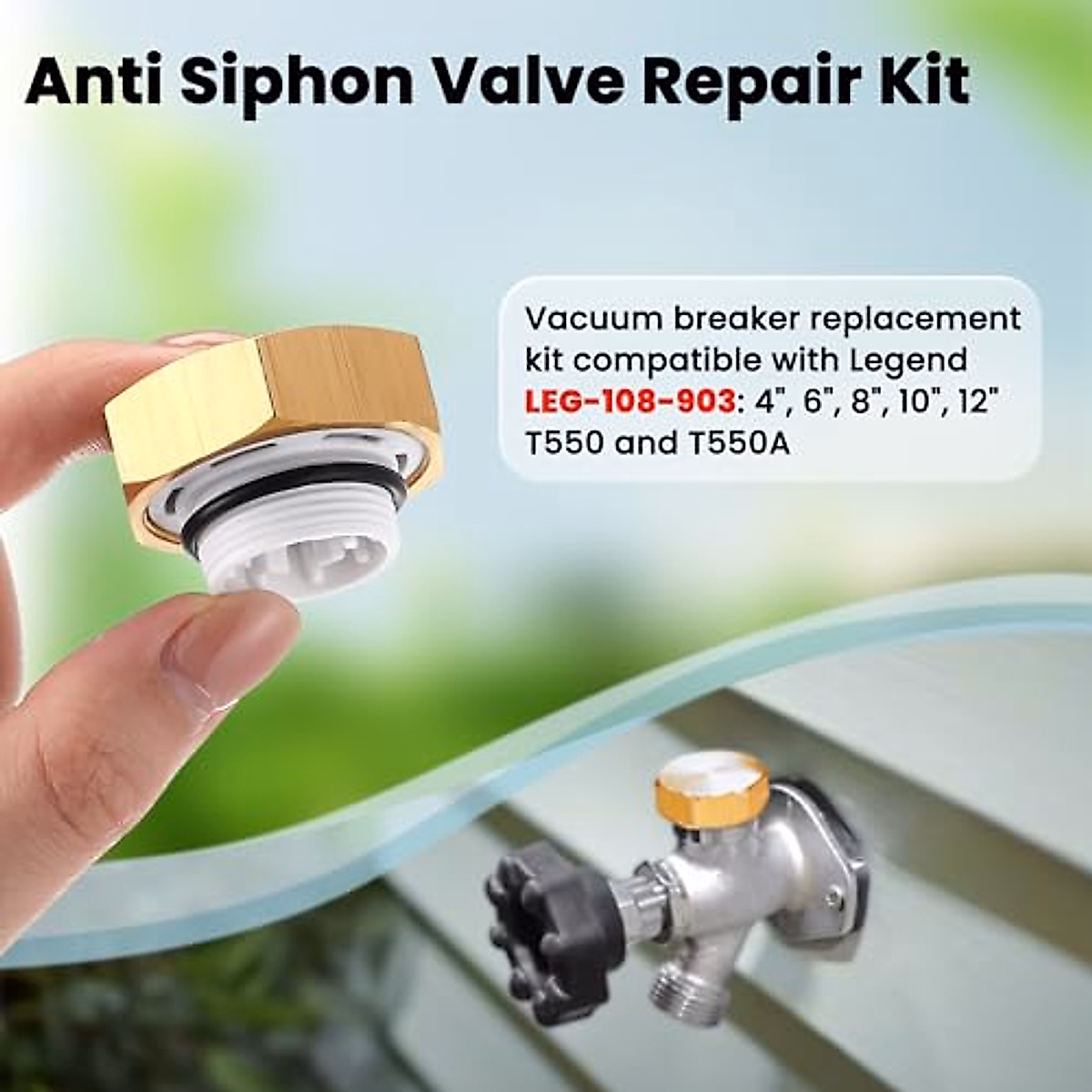 Ceoighe Anti Siphon Valve Repair Kit, Outdoor Frost Free Faucet, Vacuum Breaker Repair Kit Compatible with Legend Valve LEG-108-903 T550 T550A, Frost Free Faucet Repair Kit for Outside Faucet Repair