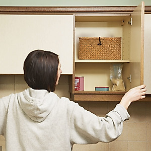 Sobotoo Wicker Storage Basket with Lid, Natural Hand-woven Rattan Storage Box, Rectangular Household Organizer Boxes Shelf Wardrobe Organizer (L+XXL)