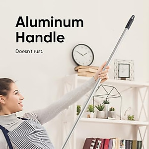 Horse Hair Broom, Broom for Hardwood Floors 18" Horsehair Swivel Kitchen Broom, Soft Bristle Broom with 54" Handle