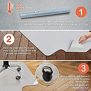 SUPER DEAL Upgraded 48" X 36" Transparent Office Mat Chair Mat, Heavy Duty Carpets with Lip for Hardwood Floor, Rug Carpet Floor Computer Desk Low and Medium Pile Carpets