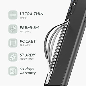 Swappable Ultra-Thin Phone Grip - Convertible Grip Holder Fits Most iPhone and Android Cases, Strap Holder Compatible with Wireless Chargers and Car Mounts - SleekStrip SleekGrip Essential