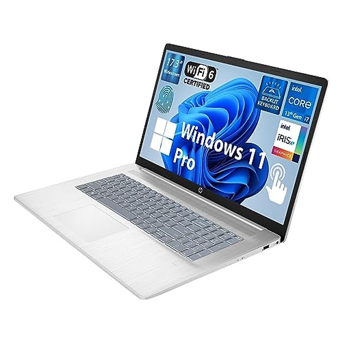 HP 2023 Business Laptop, 17.3" Widescreen HD+ Touchscreen, Intel 10-Core i7-1355U up to 5GHz, 32GB DDR4, 1TB SSD, Fingerprint Reader, Backlit Keyboard, HDMI, Bluetooth, WiFi 6, Windows 11 Pro, MarsPC