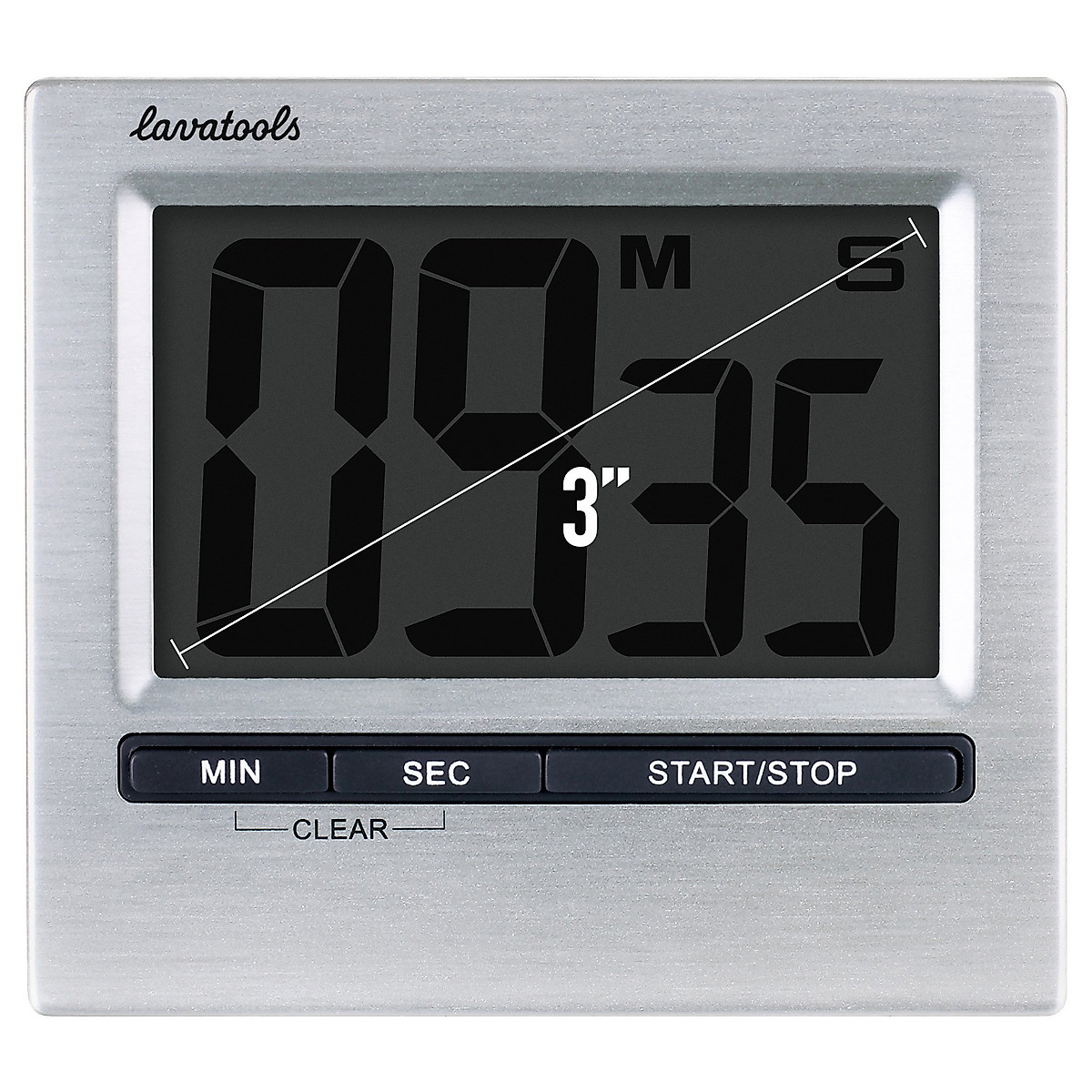 Lavatools KT2 Digital Kitchen Timer & Stopwatch, Large Display, Bold Digits, Simple Operation, Loud Alarm, Magnetic Kickstand for Cooking and Classroom
