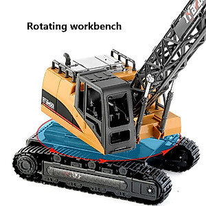 Adepe RC Truck Crawler Tower Crane Model Lifiting Cable Remote Control Excavator Tractor Digging Engineering Toy Construction Vehicle, Electric Crane Crawler Vehicle Toy Car Birthday Gifts