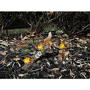 VP Home Birds and Squirrels Bonsai Tree Solar Powered LED Outdoor Decor Garden Light