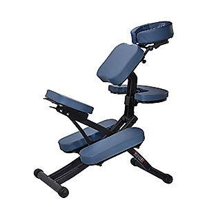 Master Massage Rio Portable Massage Chair - Royal Blue, Lightweight 24 lbs, Aluminum Foldable Frame, Fully Adjustable