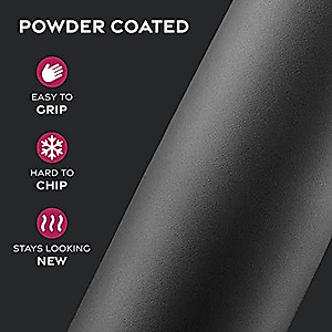 FineDine Triple Walled, Insulated Water Bottles with Straw - 32 Oz Stainless Steel Metal Bottle W/ 3 Leak Proof Lids - For Travel, School, Sports, Gym/Men, Women & Kids - Inky Raven Black