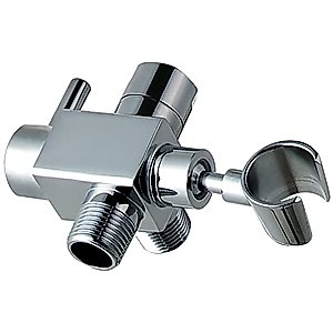 G-Promise Metal 3-Way Shower Diverter with Shut-off Setting and Handheld Holder for Bathroom Shower System, 4 Settings Diverter for Fixed Rain Showerhead and Handheld, Universal Replacement Part