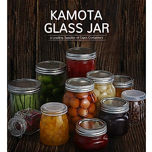 KAMOTA Mason Jars 16 oz With Regular Lids and Bands, Ideal for Jam, Honey, Wedding Favors, Shower Favors,DIY Spice Jars, 18 PACK, 20 Whiteboard Labels Included