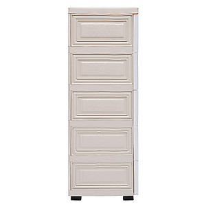 kitneed Storage Plastic Drawers Dresser Storage Cabinet with 6 Drawers Closet Drawers Tall Dresser Organizer for Clothes Toys Playroom Bedroom Furniture Large Capacity