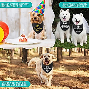Gofshy Blank Dog Bandanas XL-2PCS, DIY Solid Black Triangle Scarf Premium Cotton Handkerchief or Bib, Personalized Design Birthday/Party Fun Idea Gift for X-Large&Large Pets