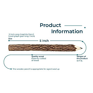 BSIRI Pencil Wood Favors of Graphite Wooden Tree Rustic Twig Pencils Unique Birch of 12 Camping Lumberjack Decorations Party Supplies Novelty Gifts as a Natural Pencil Gifts for Kids in Classroom