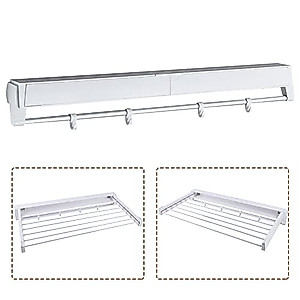 XUANIIIL Wall Mounted Drying Rack Clothing for Laundry Foldable, Collapsible Clothes Drying Rack Folding Indoor, Laundry Dryer Hanger Rack with 7 Rods, for Laundry/Bathroom