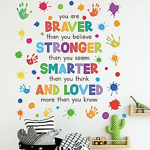 Inspirational Quotes Wall Decals Colorfu Peel and Stick Wall Wallpaper,Motivational Wall Stickers Positive Saying Wall Art & Murals for Nursery Kids Room Preschool Playroom Classroom Decor
