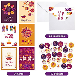 ceiba tree Happy Diwali Cards Assortment Diwali Greeting Cards Bulk with Envelopes