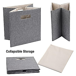 KOKNIT Collapsible Yarn Storage Bin, Yarn Basket Organizer Cube with Dual Handles for Shelves, Home and Office, Best Gift for Knitter and Crocheter