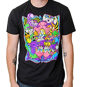 Disney Alice in Wonderland Mostly Mad Tea Party T-Shirt (X-Large, Black)