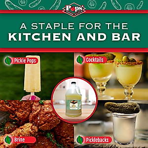 Pops Pepper Patch Pickle Elixer - Dill Pickle Brine for Leg Cramps, Pickle Pops, Pickle Shots - Made from Real Dill Pickles - No Artificial Colors or Flavors - Aids in Hydration - 1 Gallon
