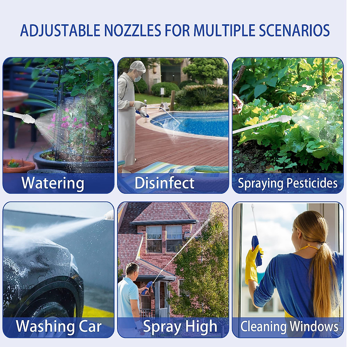 Battery Power Sprayer Operated Versatile Multi-Purpose Foldable Sprayer with 1.35 Gallon Bags for Gardening,Lawn and Disinfecting