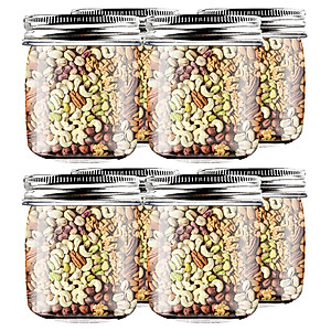 novelinks 8 Ounce Clear Plastic Jars Containers With Screw On Lids - Refillable Round Empty Plastic Slime Storage Containers for Kitchen & Household Storage - BPA Free (32 Pack)