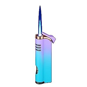 Inflated Torch Lighter, Gradient Windproof Lighter, Gas Lovely Lighter, Mini Adjustable Butane Jet Flame Lighter, Metal Lighters for Women Men Outdoor Indoor