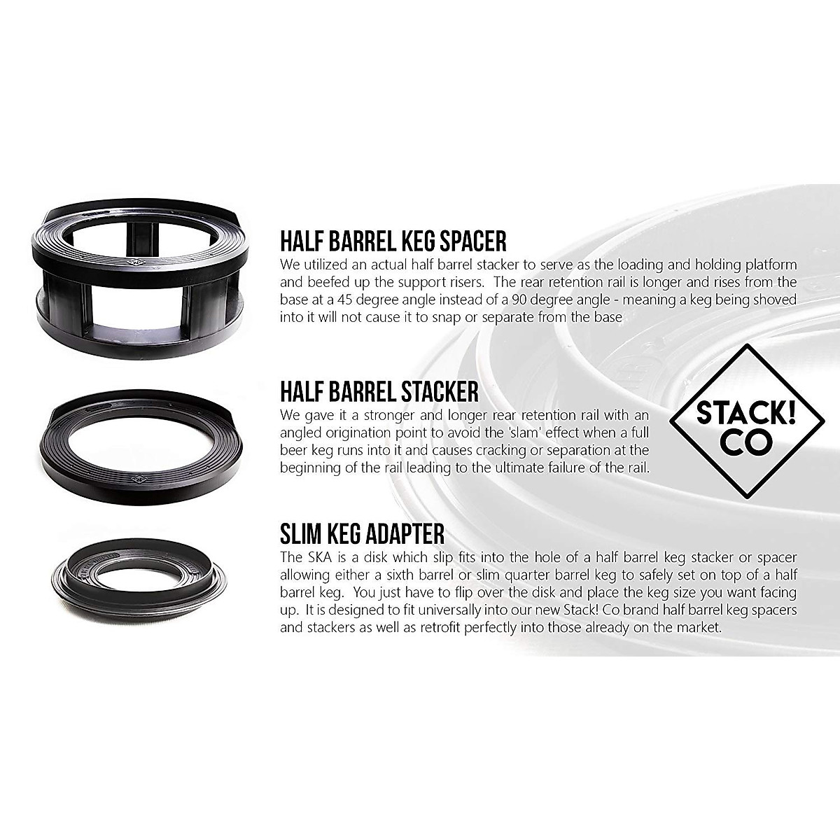 Half-Barrel Keg Spacer - Safely Stack Half-Barrel Kegs and Tap Both the Top Keg and Bottom Keg - Double the Floor Space of Your Walk-In Cooler