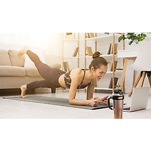 Zibtes 40oz Insulated Tumbler with handle and Lid Straws, Stainless Steel Travel Coffee Cup Holder Friendly, Metal Water Bottle Keeps Drinks Cold up to 34 Hours(Rose gold 1 pack)