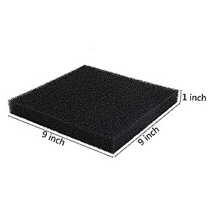 Aquafa Aquarium Sponge Filter Media Pad 9 x 9 x 1 inch, Cut to Fit Biochemical Filter Bio Foam Pad, 2 Pcs