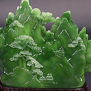 Statue Stunning Home Garden Ornament Sculpture Decoration Feng Shui Polyresin Horse on Statue Resin Crafts Chinese Zodiac Statue Decoration, Imitation Jade Statue Horse Symbol of Success Fortune Home