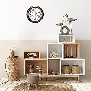 Lafocuse Vintage Wall Clock with Thermometer and Hygrometer Combo Silent Non Ticking Battery Operated Quartz Clocks Kitchen for Porch Garage Kitchen