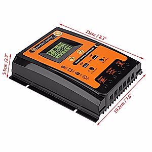 Solar Charge Controller, 12V/24V 30A50A MPPT Solar Panels Charge Controller Battery Regulator Dual USB LCD Display(70A) Mppt Solar Charge Controller 50A Mppt Mppt Charge Controller