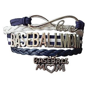 Infinity Collection Baseball Mom Bracelet- Women's Baseball Charm Jewelry For Moms - Gift for Baseball Moms (Navy)