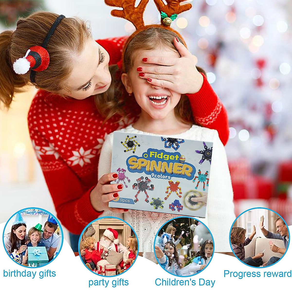 Easter Basket Stuffers Transformable Fidget Spinners,9Pcs Funny Sensory Fidget Toys Adults Deformable Chain DIY Robot Spinner,Fingertip Stress Relief Gyro Toy Easter Basket Stcoking Stuffer for Kids