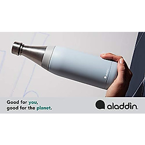 Aladdin Fresco Thermavac Stainless Steel Water Bottle 0.6L Sky Blue – Leakproof - Keeps Cold for + 10 Hours - BPA-Free - Dishwasher Safe - Reusable Thermos Flask with Durable Finish