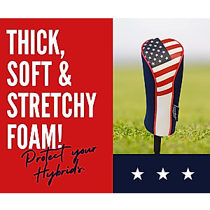 Majek USA Patriot Golf Hybrid Head Cover Universal U.S.A Neoprene Style Patriotic Headcover