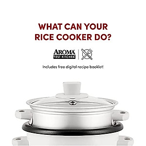 Aroma Housewares 4-Cup (Cooked) / 1Qt. Rice & Grain Cooker with Automatic Warm Mode, Steamer, One-Touch Operation, White (ARC-302-1NG),2 cup (uncooked rice)