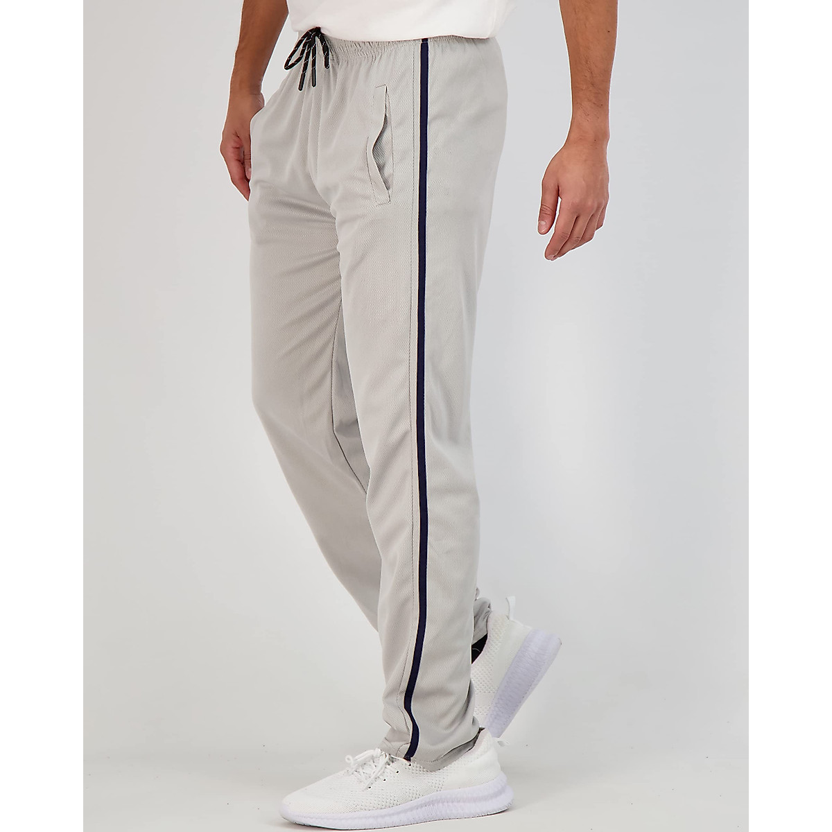 3 Pack: Men's Mesh Athletic Active Gym Workout Open Bottom Sweatpants Pockets Sports Training Soccer Track Running Casual Lounge Comfy Jogging Quick Dry Drawstring Relaxed Straight Leg- Set 6, XL