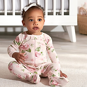 Gerber Baby Girls' 2-Pack Footed Pajamas, Pink Rose, 18 Months