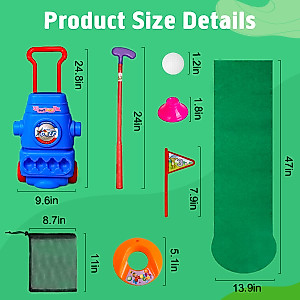 Meland Kids Golf Club Set - Toddler Golf Ball Game Play Set Sports Outdoor Toys Birthday Gifts for Boys Girls 3 4 5 6 Year Old (Blue)