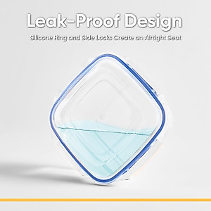 Superio Airtight Food Storage Containers with Leakproof Lids (4 Pack)- 10 Cup, 80 Oz- BPA Free Sealed Containers- Microwave, Dishwasher and Freezer Safe (2.5 Quart)