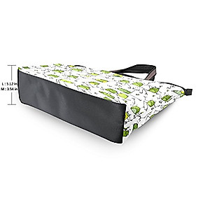 Large Shoulder Bag Funny Frogs Bag Tote Top Handbag With Zipper Pocket Handle Bag