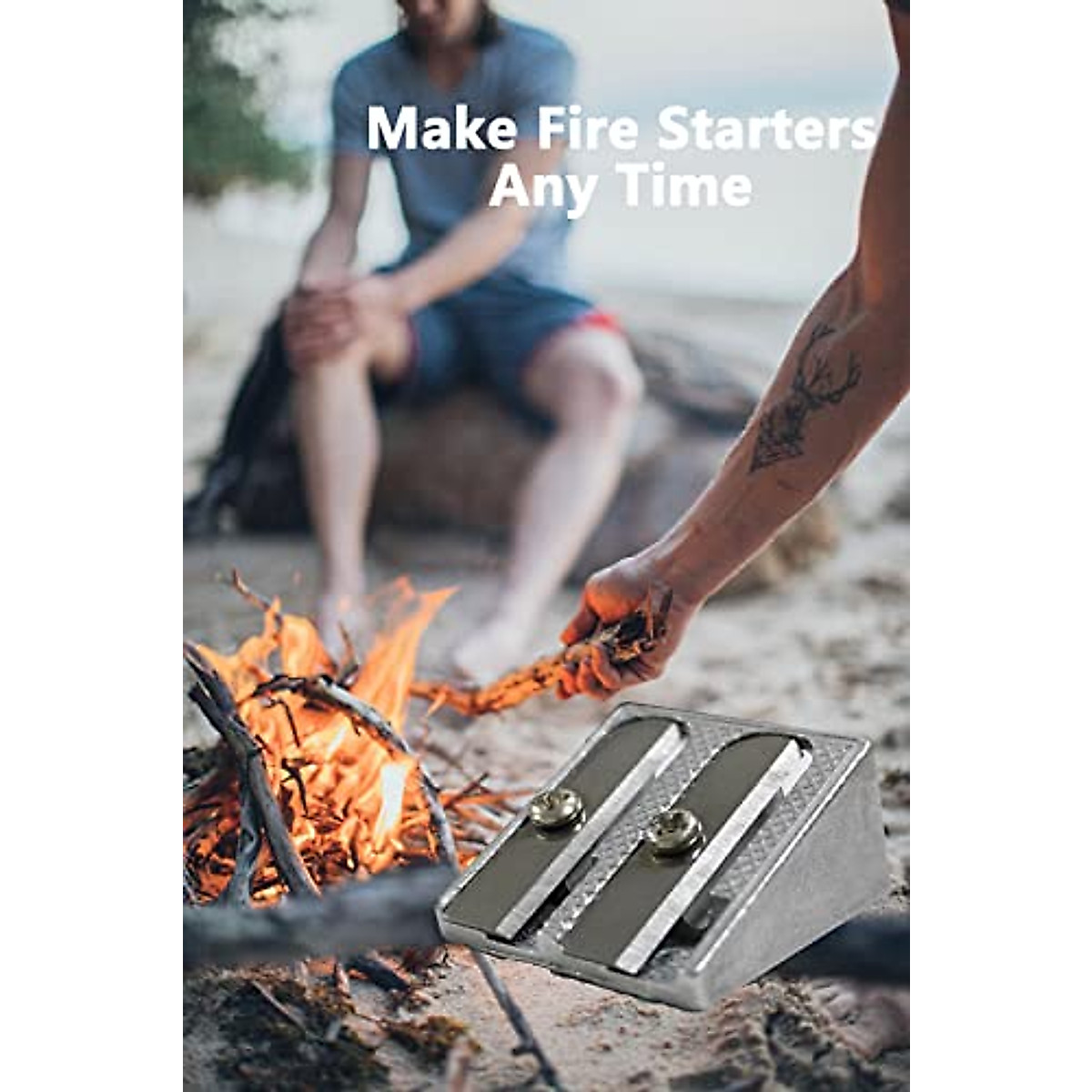 LekWinGi Camping Fire Starter Metal Pencil Sharpener Sharpen Sticks Twigs Shavings Kindling Start Tinder Campfires Firestarter Easy Burn Fire Starters for Wood Stoves Fireplaces Bonfires BBQ Fire Pit