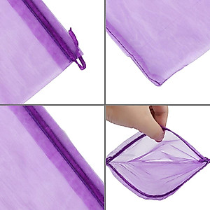 Zwish 100 Pack 6x9 Inches Organza Gif Bags 10 Mixed Solid Colors for Toys Candy Chocolate Party Christmas Wedding Favor Gift