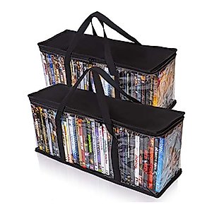 Besti Home DVD Storage Bags (2-Pack) Holds 80 Total Movies or Video Games, Blu-ray, | Convenient Travel Case for Media | Stackable, Easy to Carry