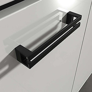 Dowell 48" Single Bathroom Vanity Set - White Resin Basin with Gloss-White Vanity Base, Three Doors with Handles and Two Shelves