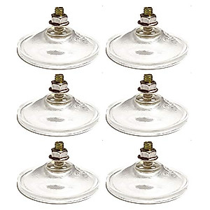 DANXQ Strong Thickened Sucker Clear PVC M6 Thread Screw Suction Cup Hook with Lock Nut for Enhanced Suction,Diameter 5.5 cm (2.16"),6 Pieces,Recommend