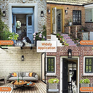 HUADEEC Outdoor Wall Lantern,Wall Sconce Light Fixtures,Wall Mount Front Porch Lights Outdoor for Entryway,Doorway,Matte Black E26 Base